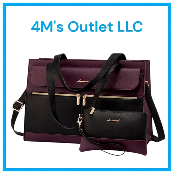 Lovevook | Bags | Lemuda Purple And Black Womens Laptop Bag Set | Poshmark
